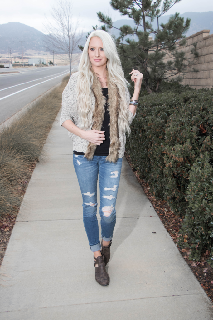 Faux Fur Cardigan - PopJulia Review - Must Heart Style